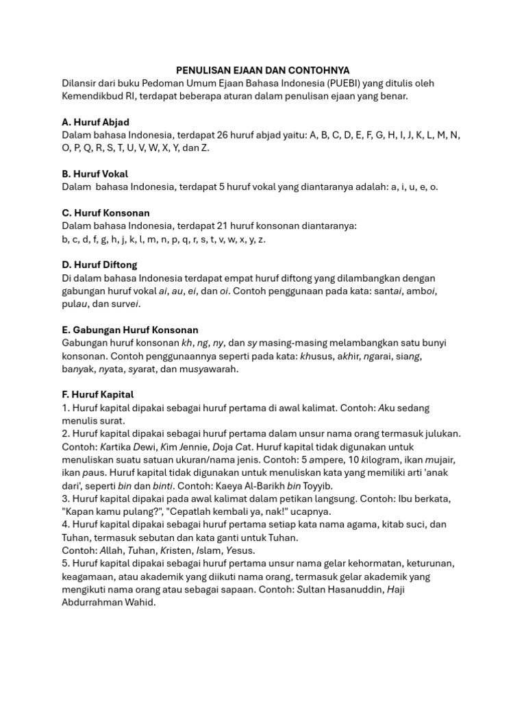 PENGERTIAN EJAAN DAN EYD 3 | PDF