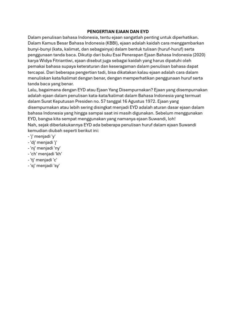 Pengertian Ejaan Dan Eyd 1 | PDF