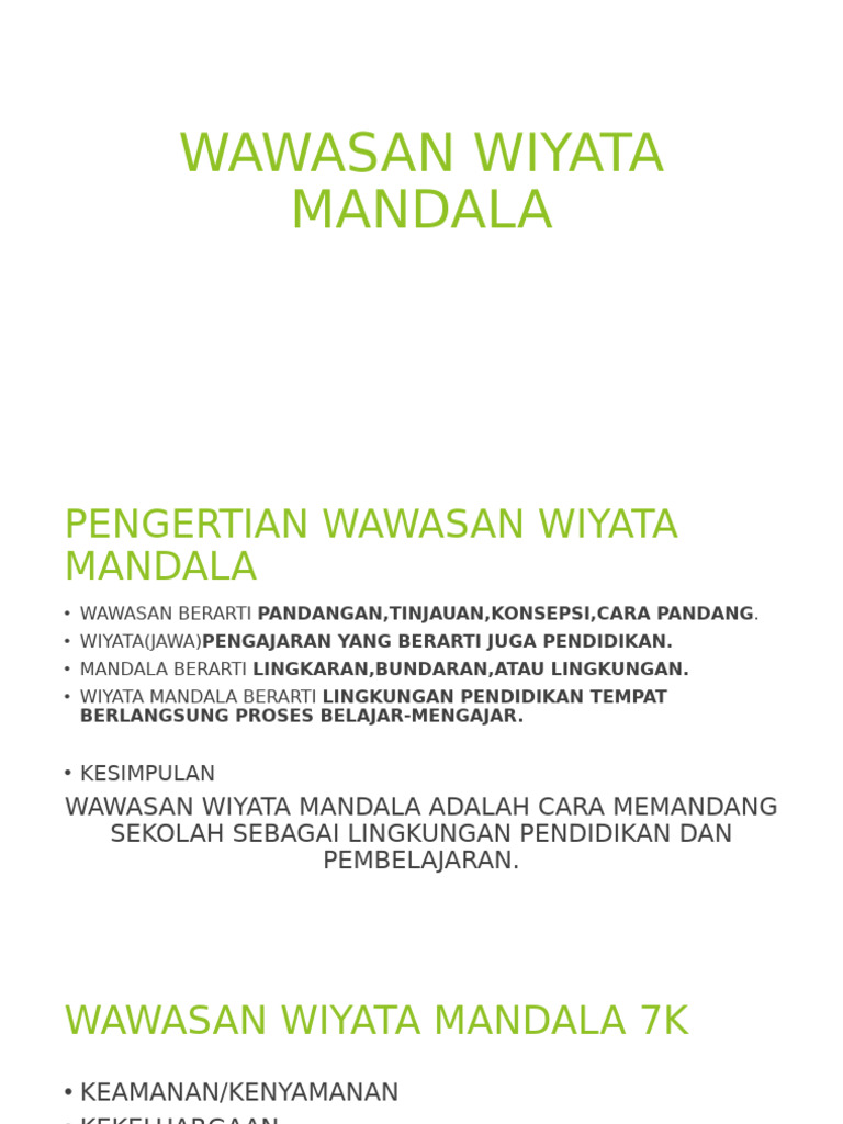Wawasan Wiyata Mandala dalam Pendidikan | PDF