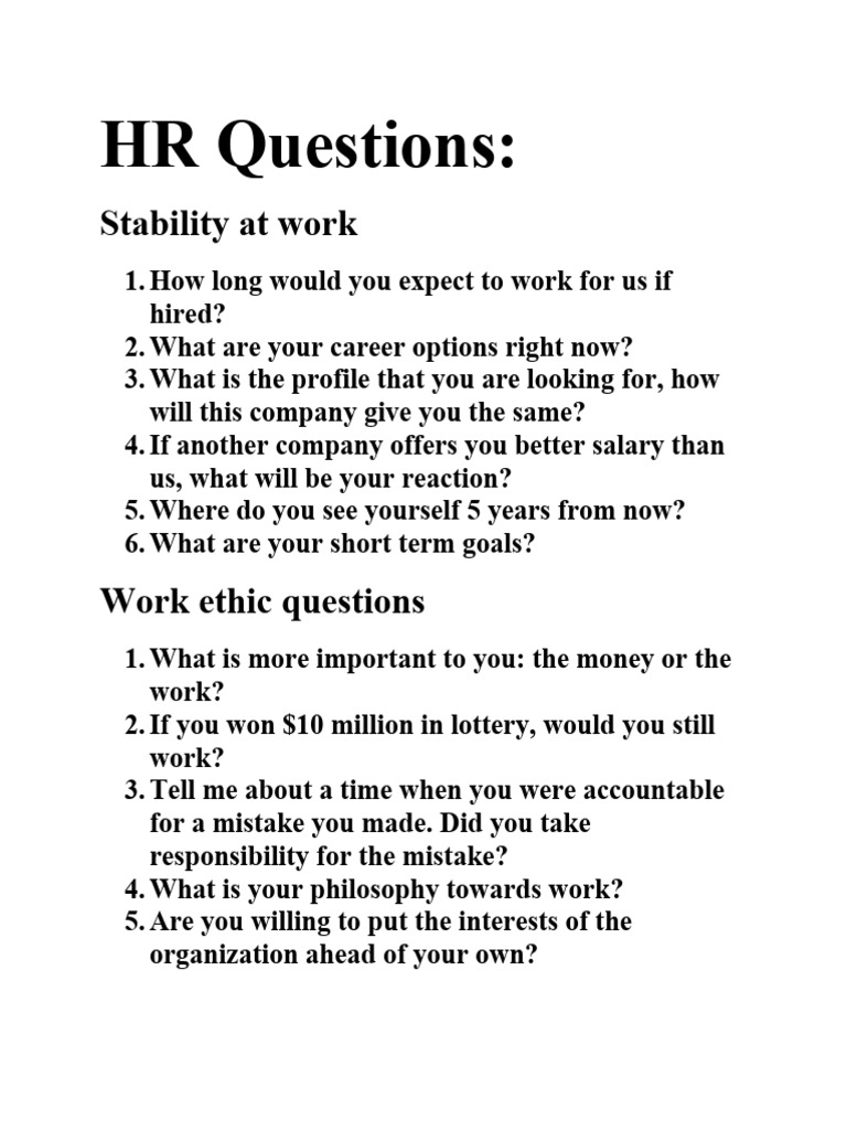 hr_questions | PDF | Social Psychology