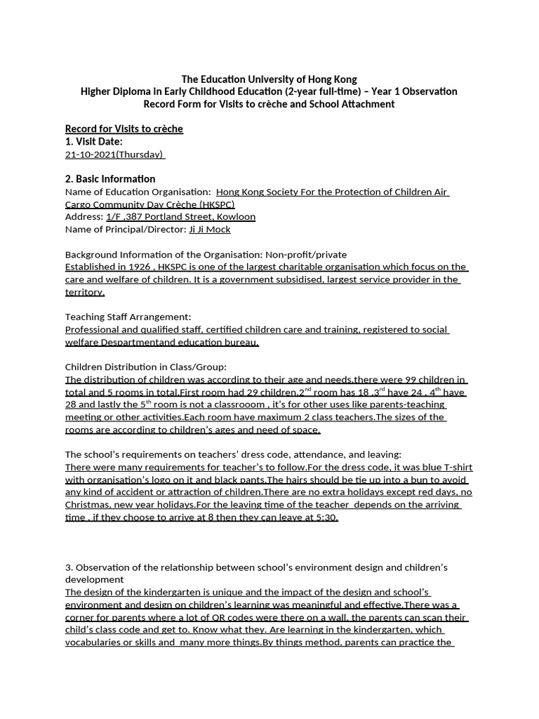 SA report | PDF | Classroom