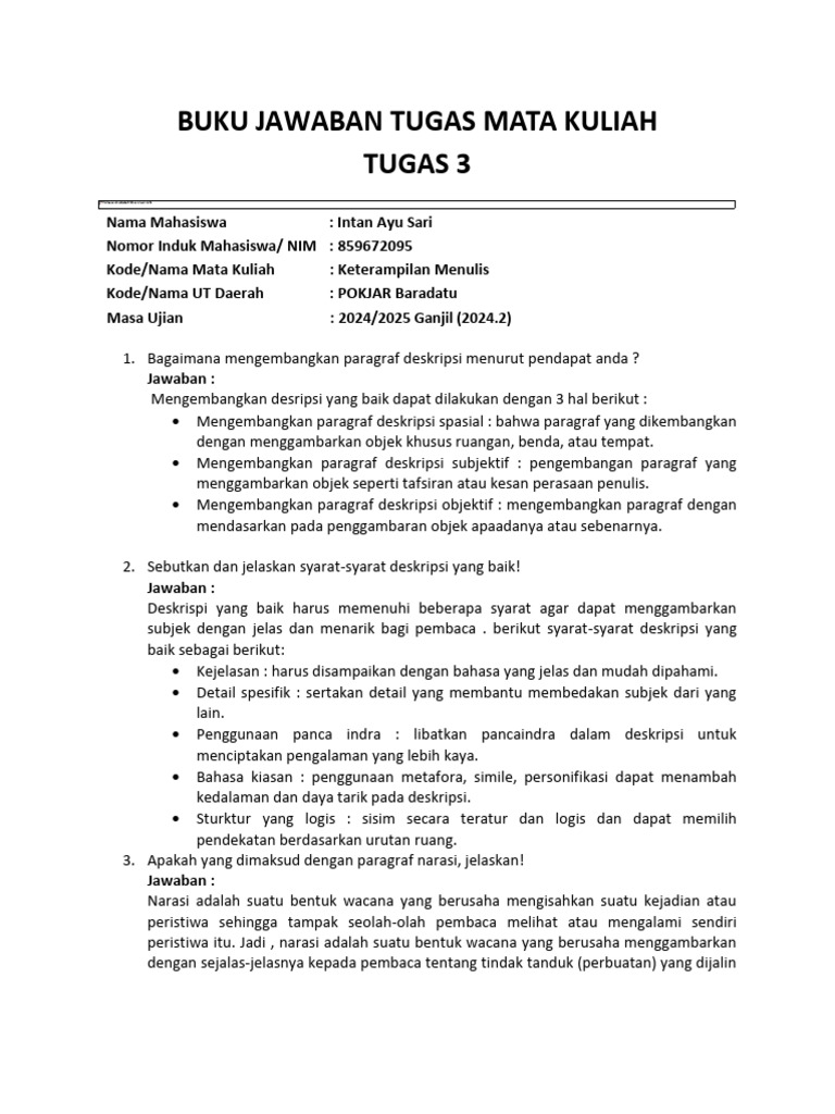 Tugas 3 Ket.menulis | PDF