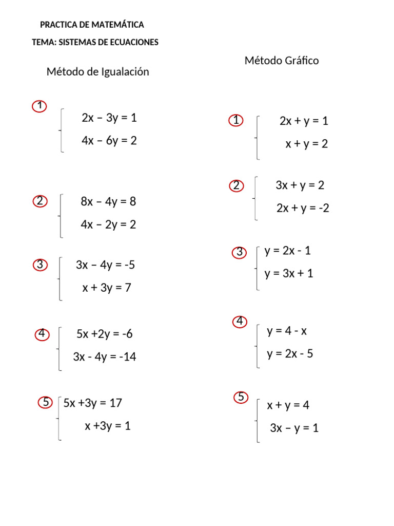 Practica Sist. Ecuac. 2 | PDF