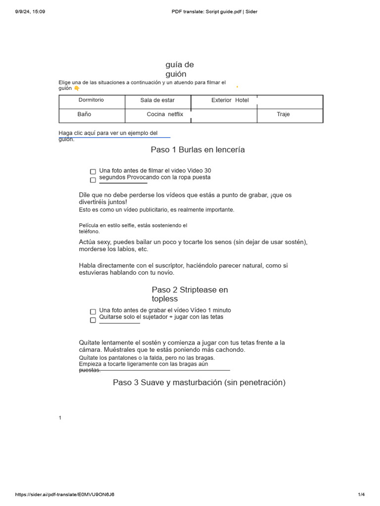 PDF translate_ Script guide.pdf _ Sider | PDF | Masturbación