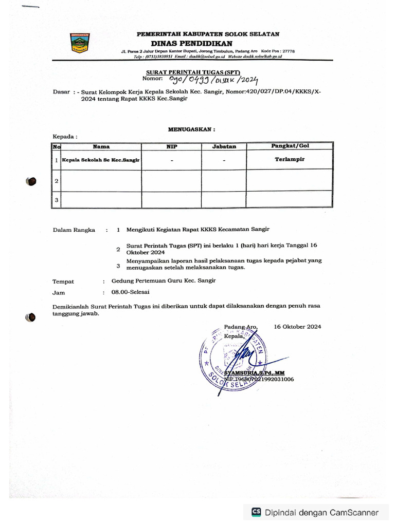 SPT, Absen, Notulen Rapat KKKS 16 Okt 2024 | PDF