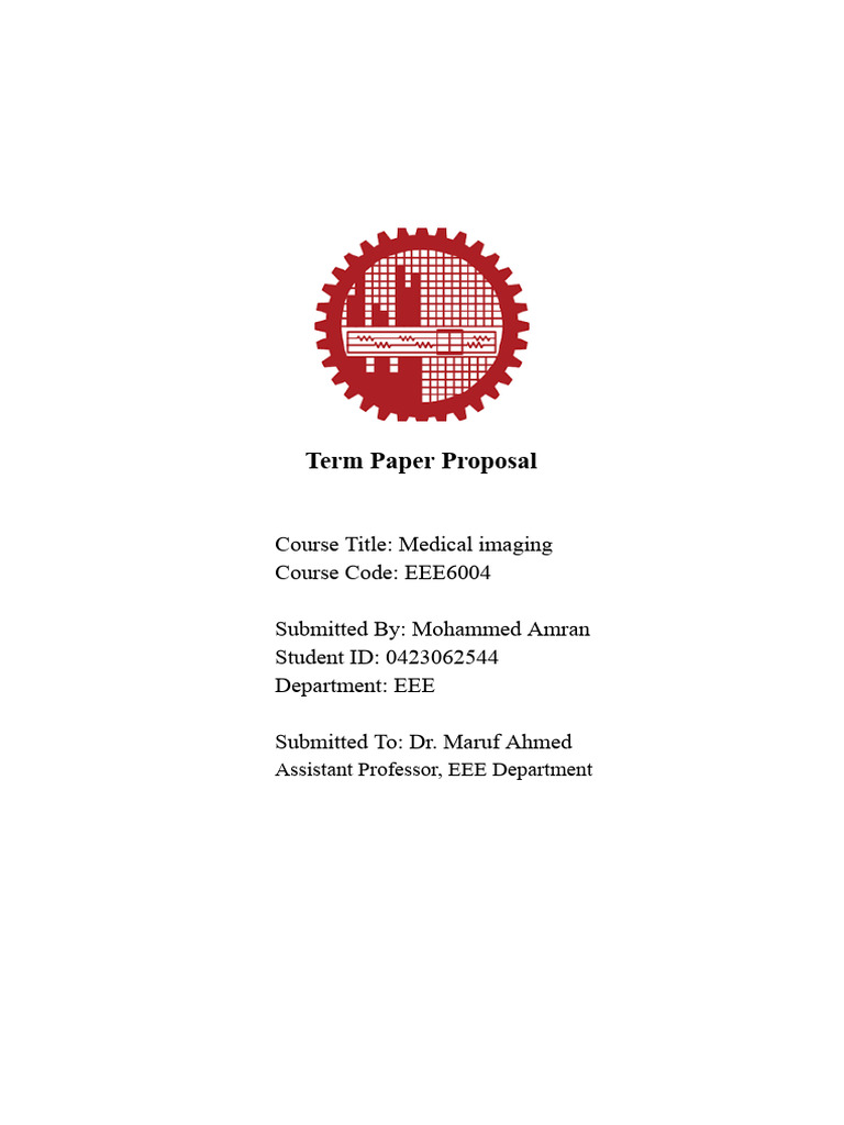 0423062544-Term Paper Proposal | PDF | Glaucoma | Medical Diagnosis