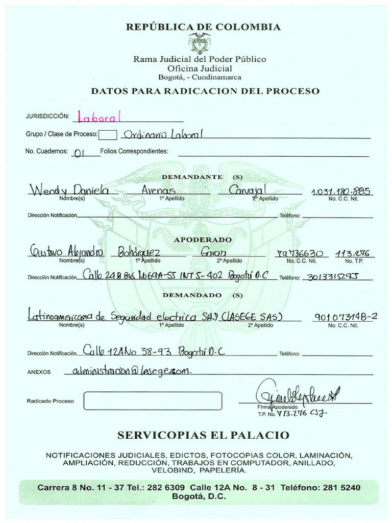 Demanda Laboral Wendy Daniela Arenas Carvajal | PDF