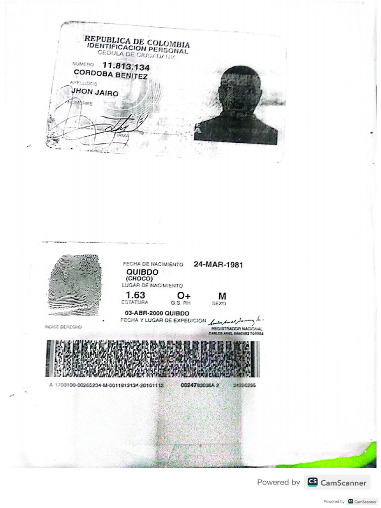 Cedula Jhon B. | PDF