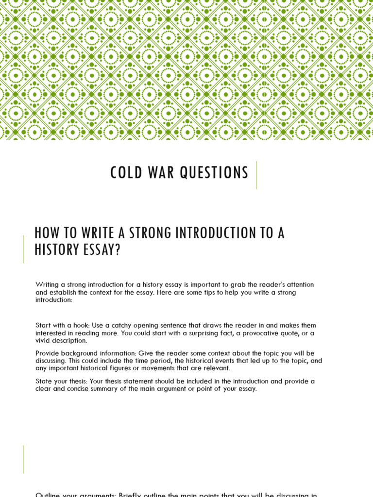 Cold War Questions.pptx | PDF | Essays | Cold War
