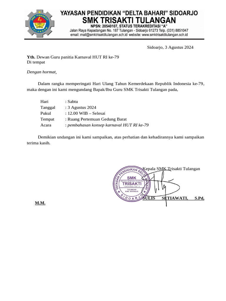 Surat Undangan Workshop (1-2 Juli 2024) | PDF
