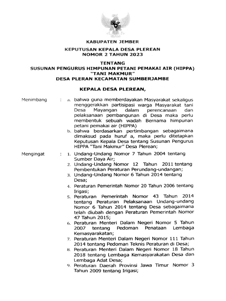 sk plerean tani makmur (1) | PDF