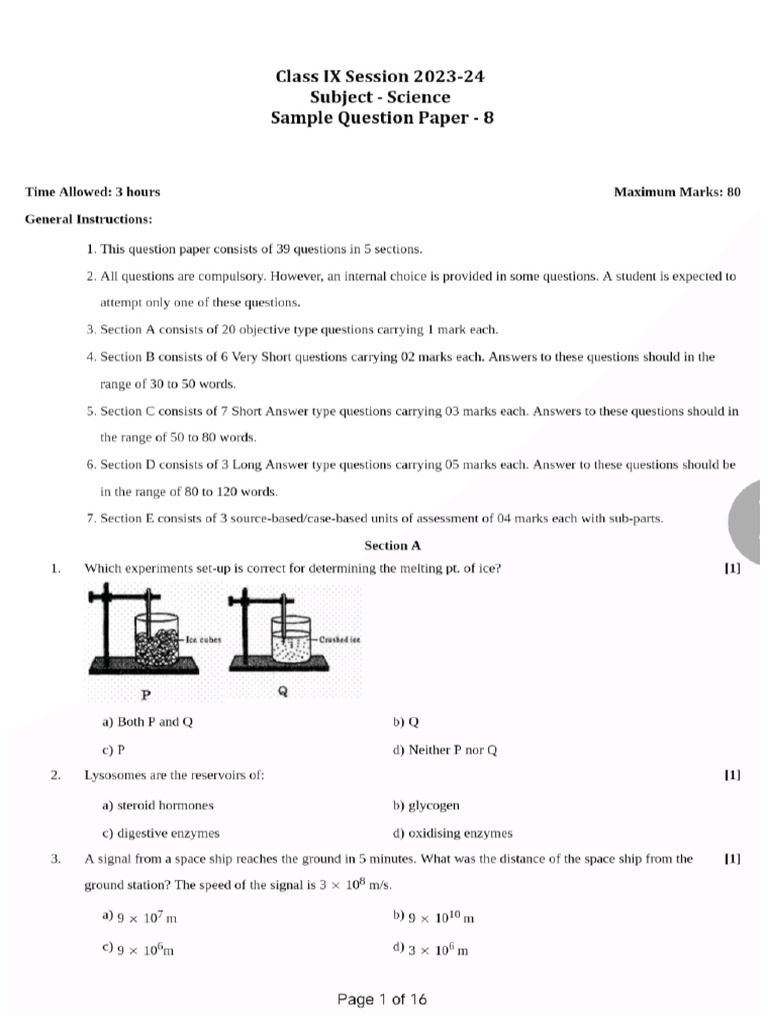 Science Mock Test | PDF