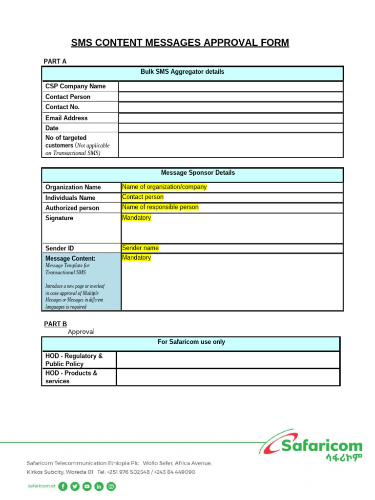 SMS CONTENT MESSAGES APPROVAL FORM Ethiopia 9637 | PDF | Discrimination ...
