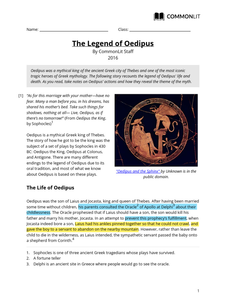 The_Legend_of_Oedipus- | PDF | Oedipus | Theban Mythology