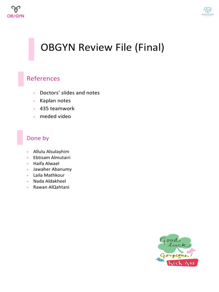 0-OBGYN Review File | PDF | Menstrual Cycle | Childbirth