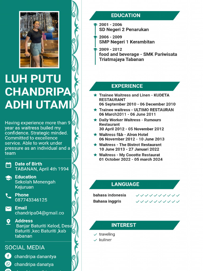 CV Chandripa Adhi Utami | PDF