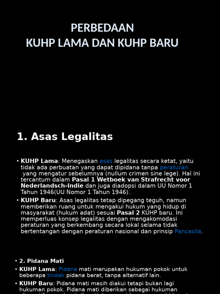 Materi Perbedaan Kuhp Lama Dan Baru | PDF