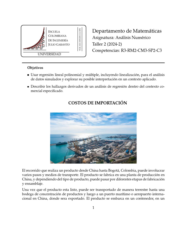 Taller 2 2024-2 | PDF | aduana | Colombia