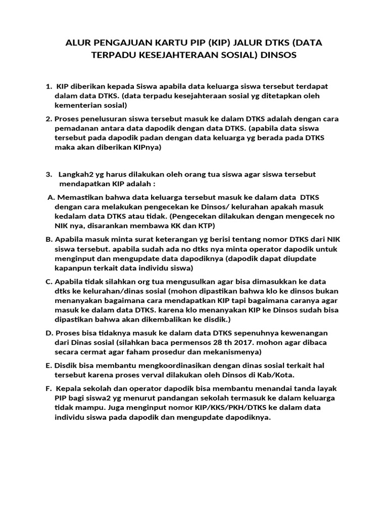 Alur Pengajuan Kartu Pip | PDF