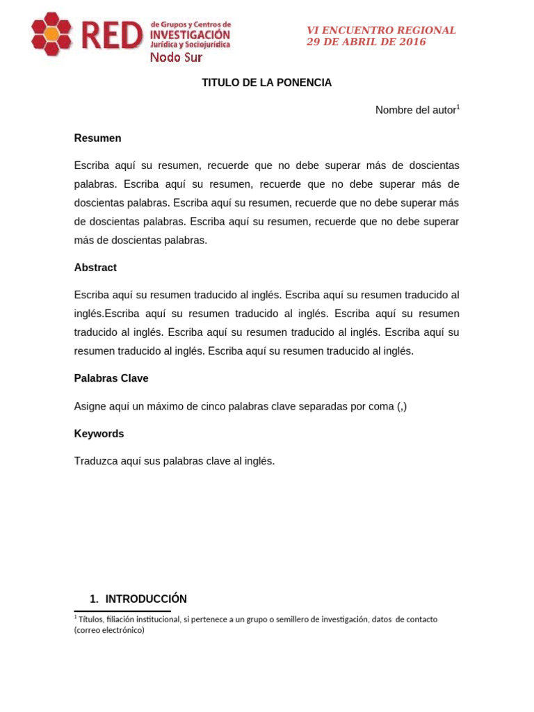 Formato Ponencia | PDF | Estilo apa | Manuales y Manuales