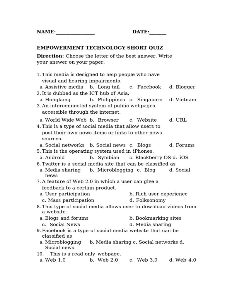SHORT QUIZ | PDF