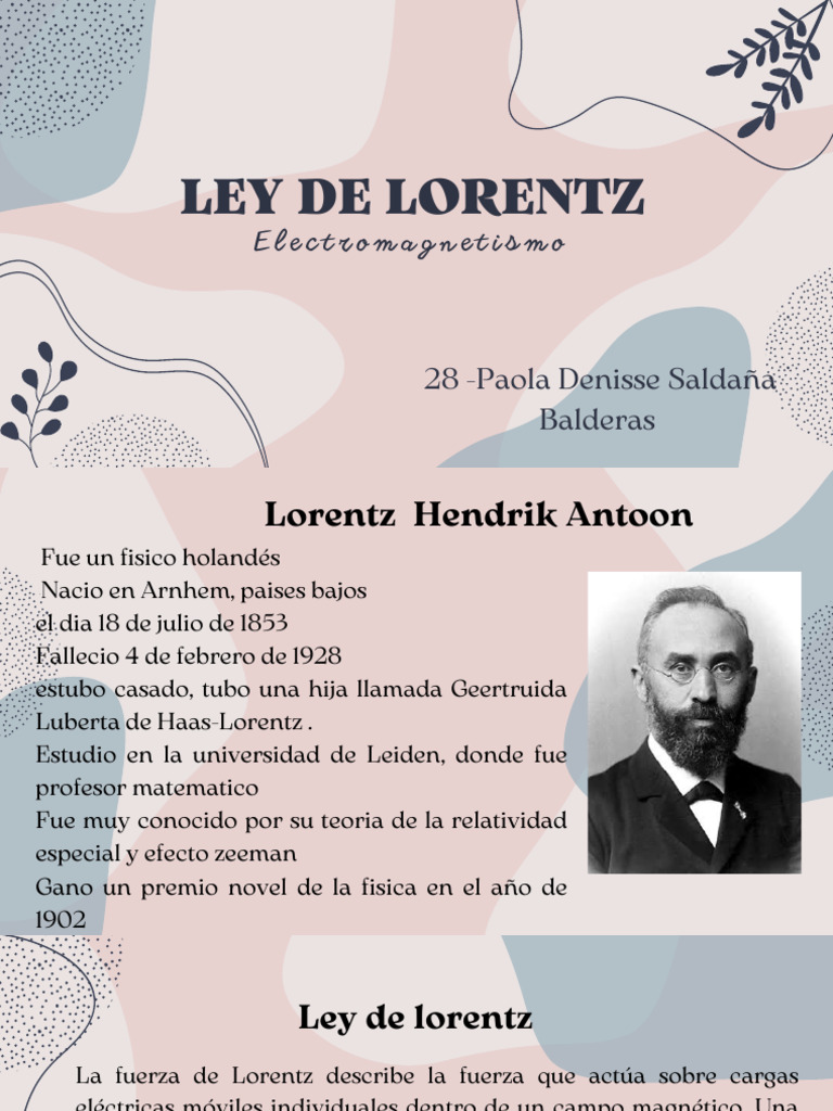 ley de lorentz | PDF | Campo magnético | Imán