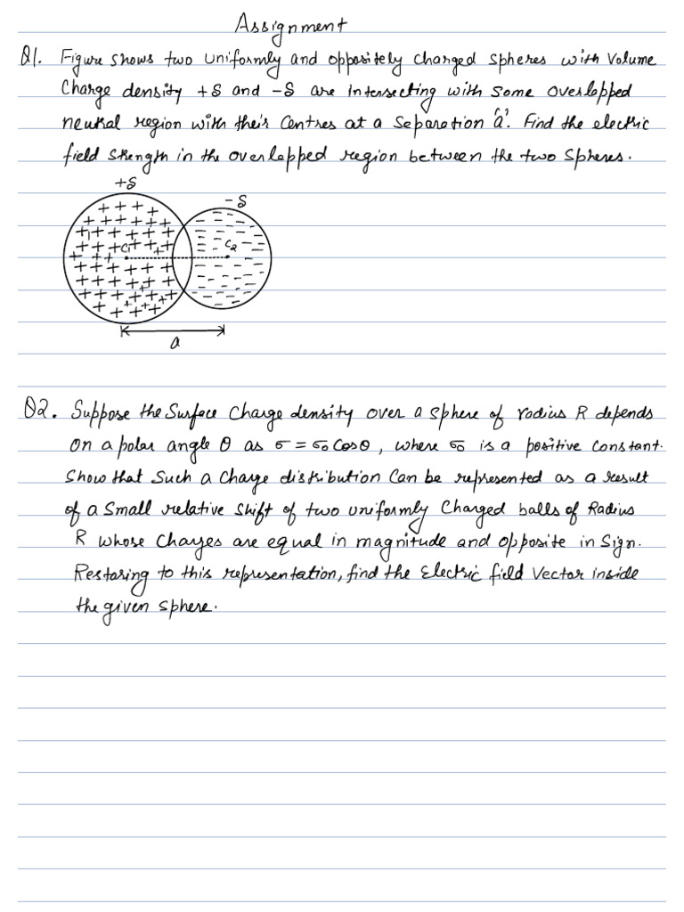 Electrostatics - Assignment 2 | PDF