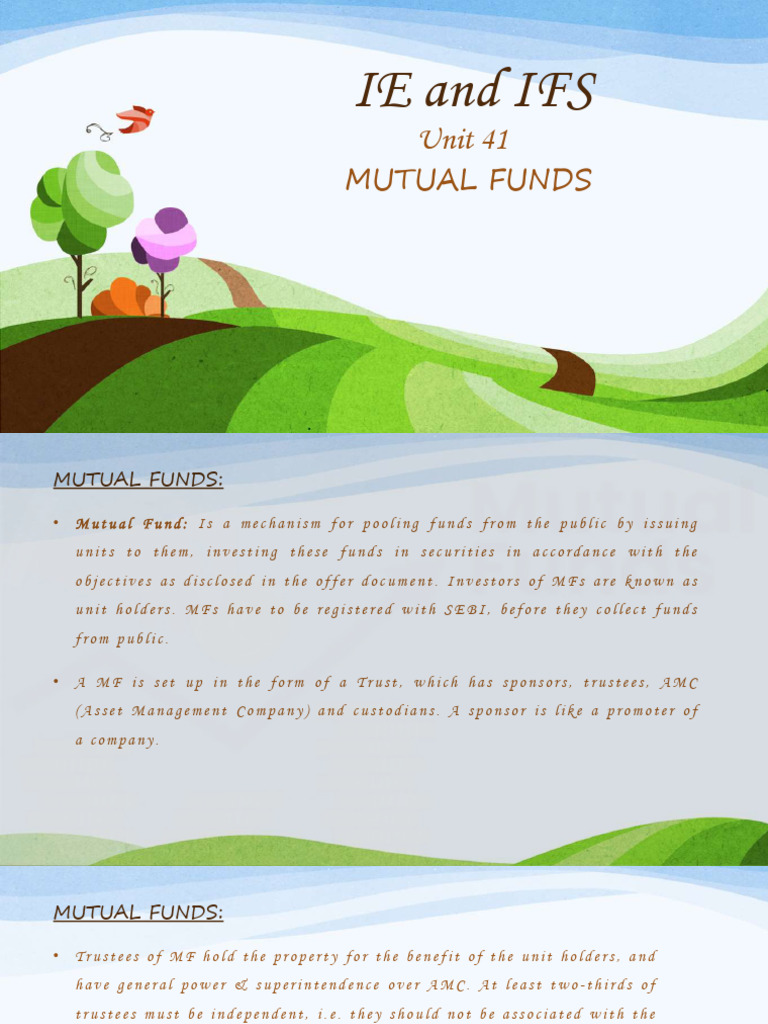 UNIT 41 notes | PDF | Mutual Funds | Money Market Fund