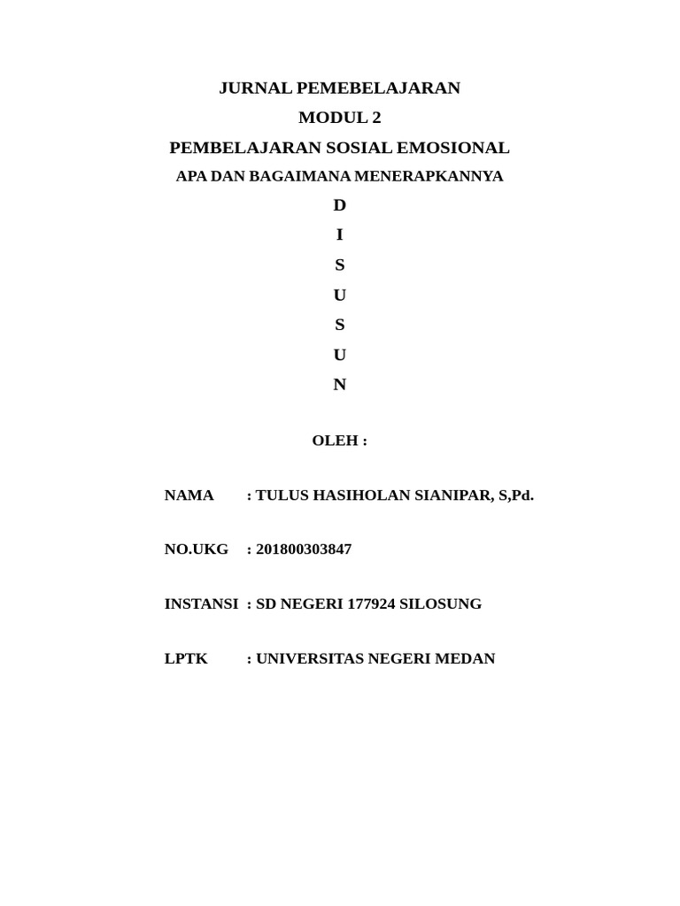 Jurnal Pemebelajaran 2 Tulus | PDF