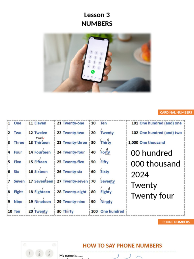 Understanding Numbers and Contact Info | PDF