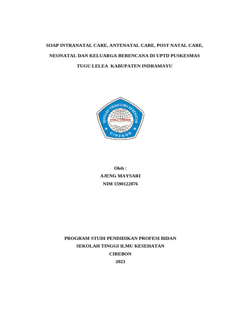 SOAP Lengkap (INC, ANC, PNC, NEO, KB) - BD - Ajeng | PDF