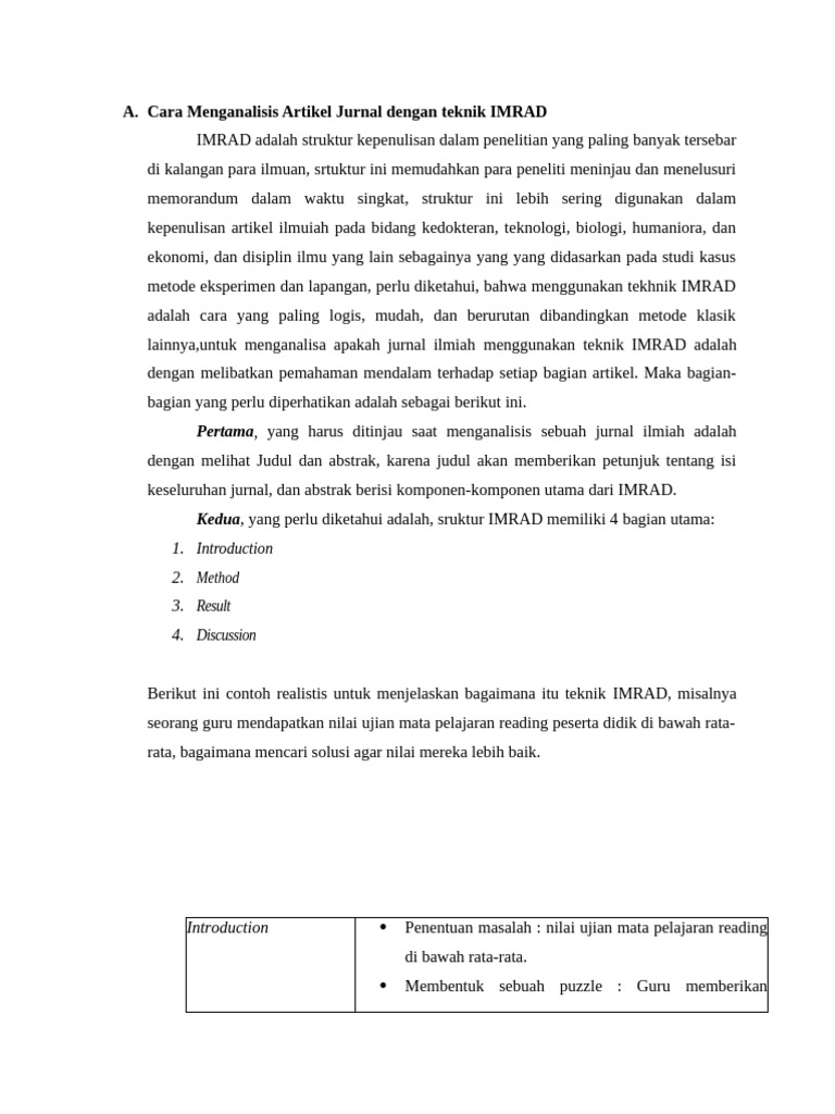How To Analyze A Journal Article Using The IMRAD Technique | PDF