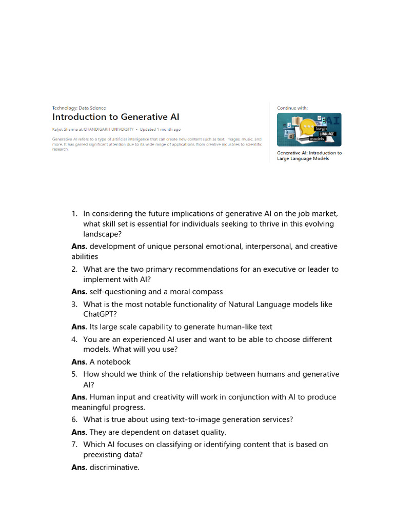 Generative AI | PDF | Artificial Intelligence | Intelligence (AI) & Semantics