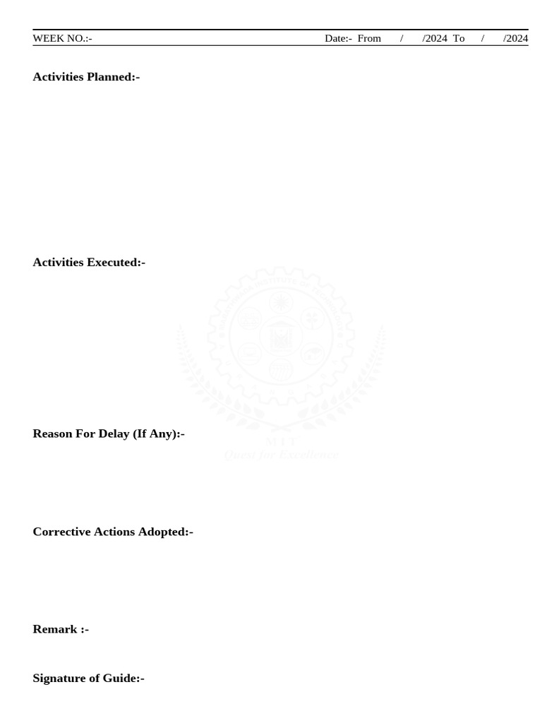 Capstone Project Diary Format | PDF