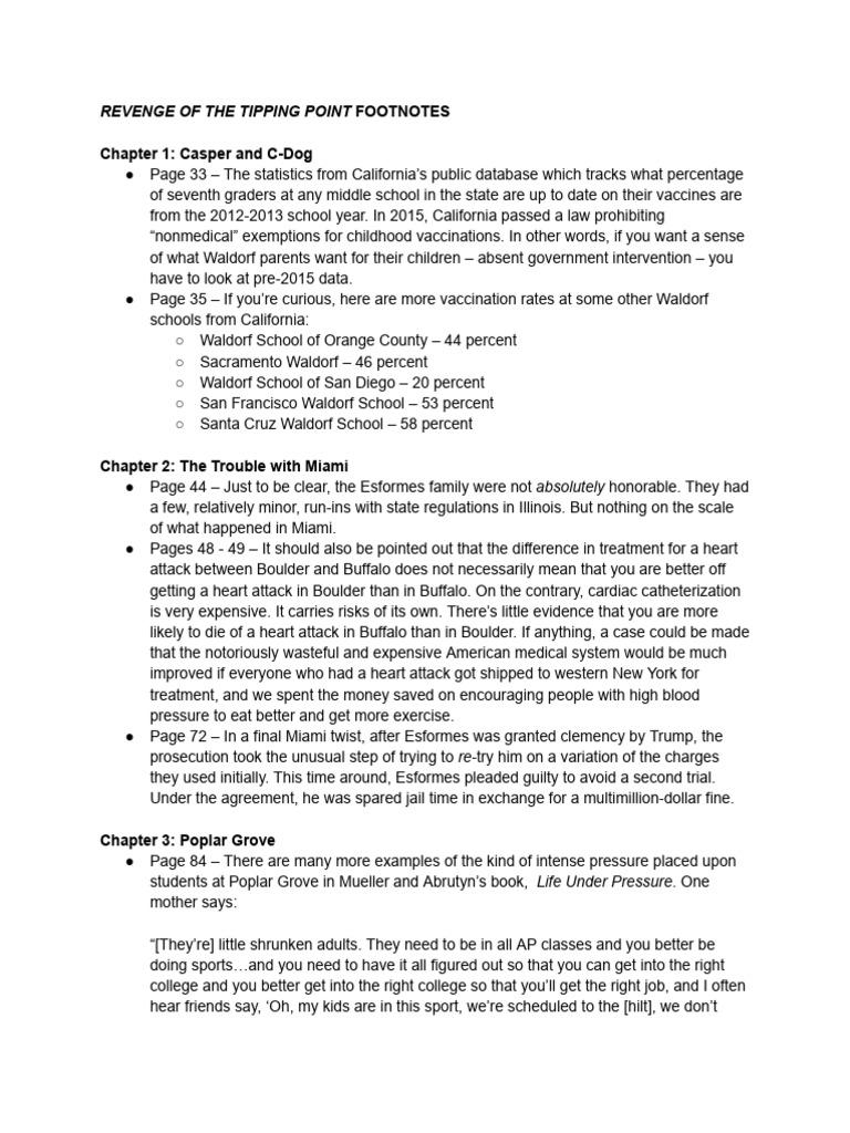 Revenge of The Tipping Point Footnotes | PDF