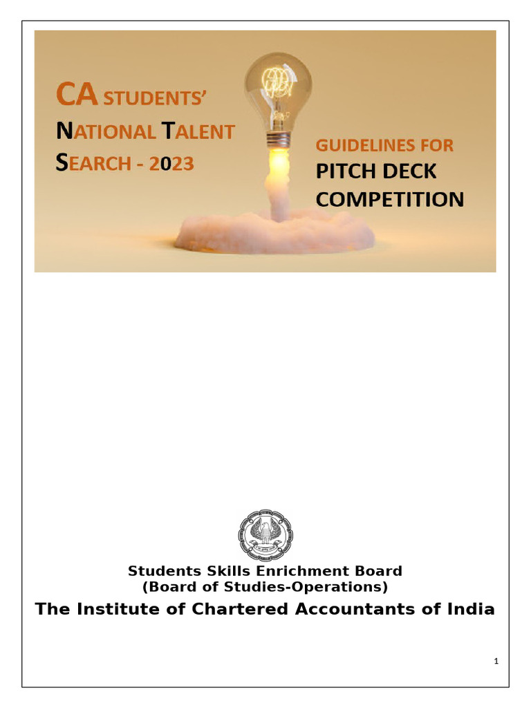 ICAI Pitch Deck Competition 2023 | PDF | Competitive Advantage | Profit ...