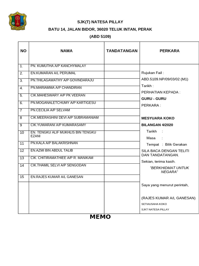 Kehadiran - Koko 4 | PDF