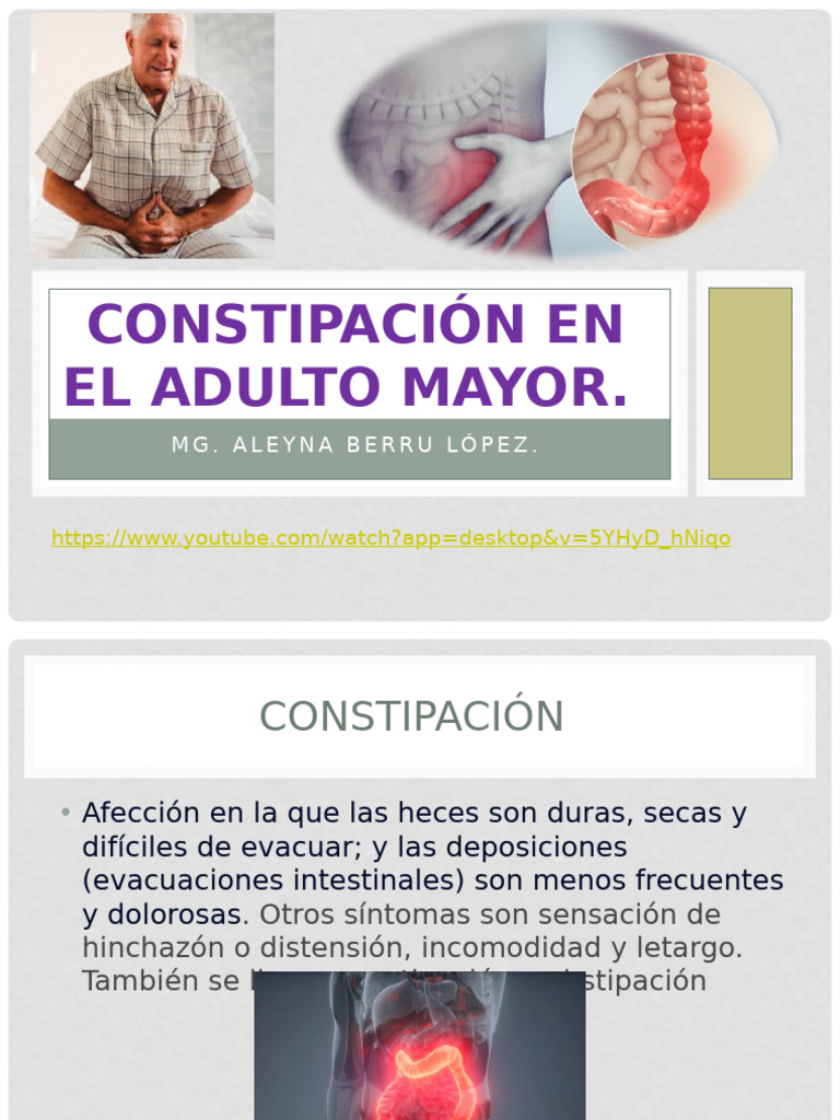 Constipacion en Adulto Mayor | PDF | Estreñimiento | Síndrome del ...