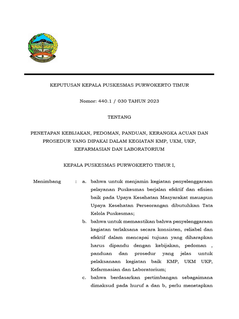 SK - Pedoman, Panduan, Kak Dan Sop | PDF
