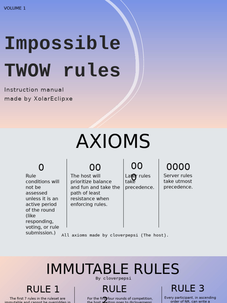 Impossible TWOW Rules | PDF | Justice | Crime & Violence