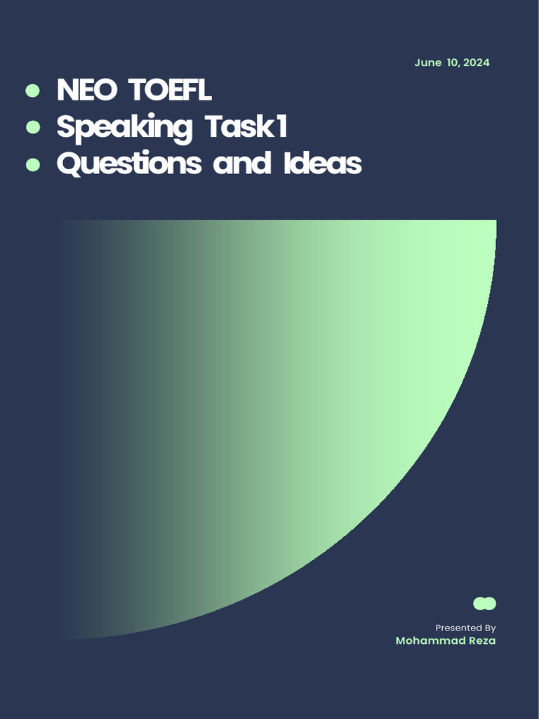 Neo Toefl Speaking Task 1 | PDF | Creativity | Social Media