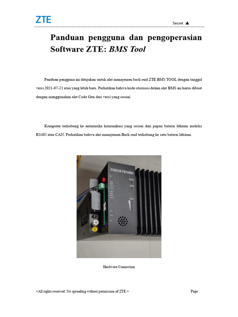 ZTE BMS TOOL Operation User Guide - PM - Updated | PDF