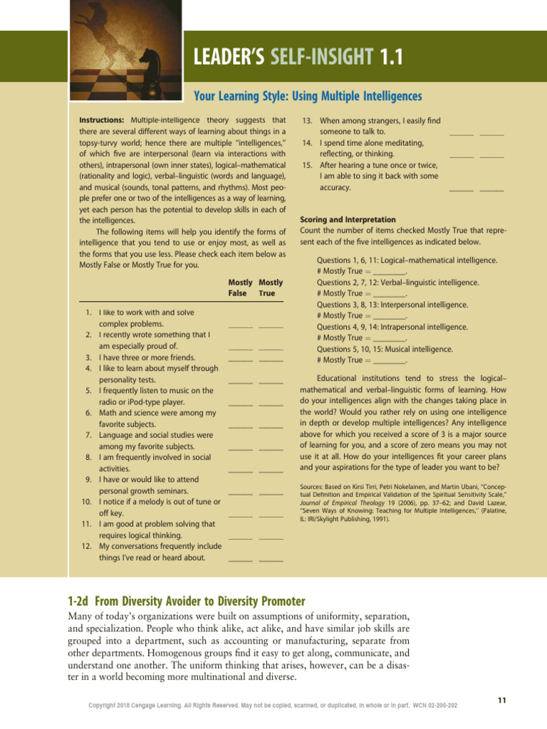 Multiple Intelligences Test | PDF | Intelligence | Behavioural Sciences