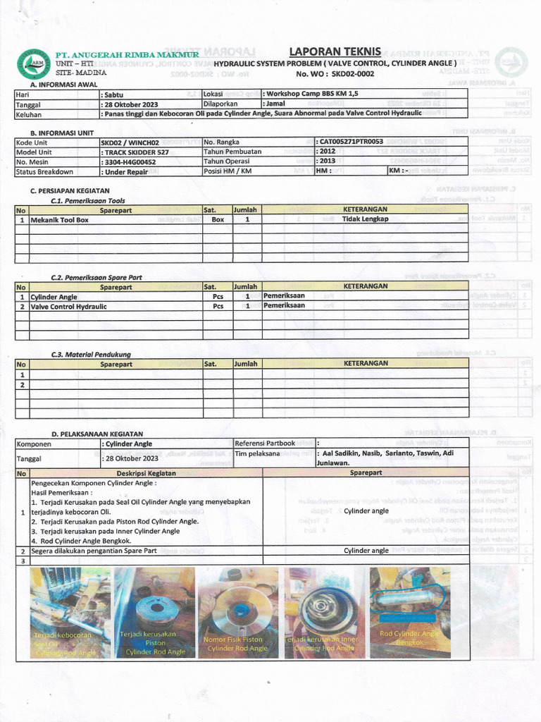 Laporan Teknis Control Valve Hydraulic SKD02_000007 | PDF