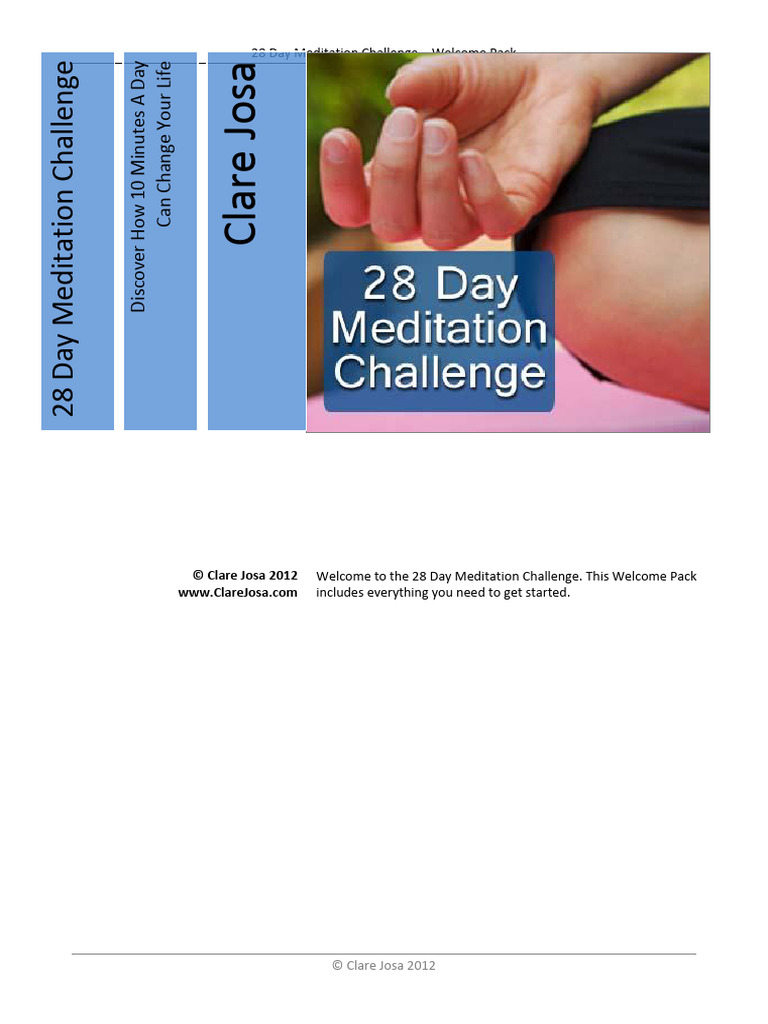 28Day-Meditation-Challenge-Welcome-Pack | PDF | Meditation | Mind