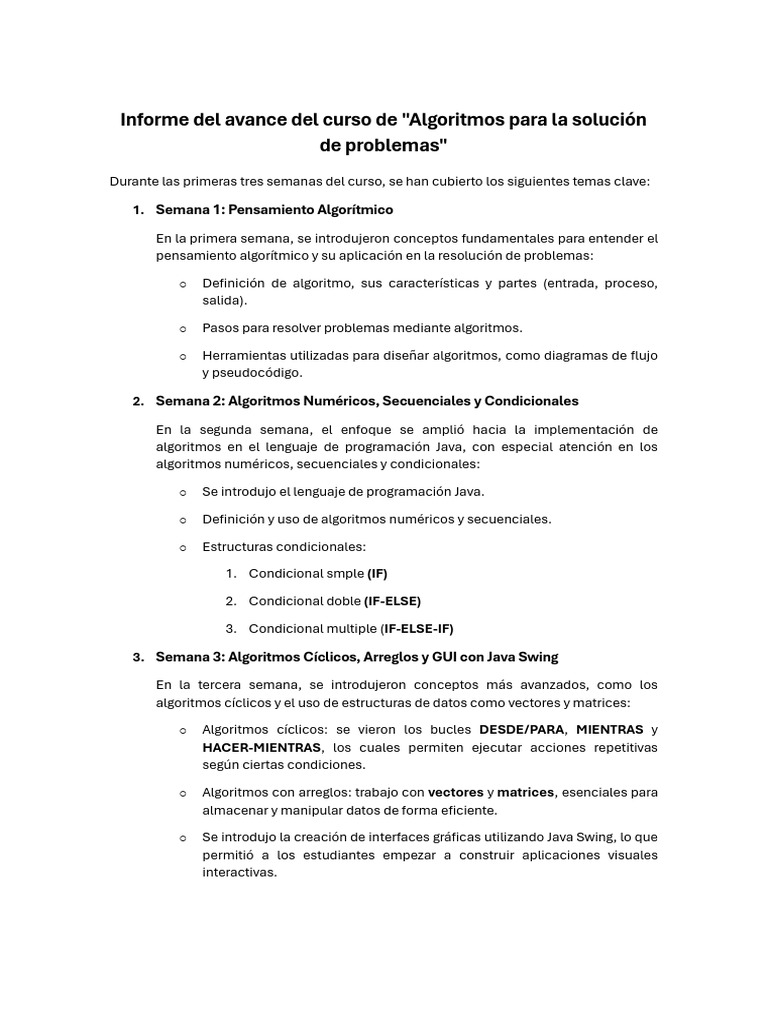 Informe Algoritmos | PDF