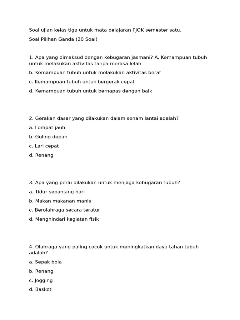 soal-pjok-5 | PDF