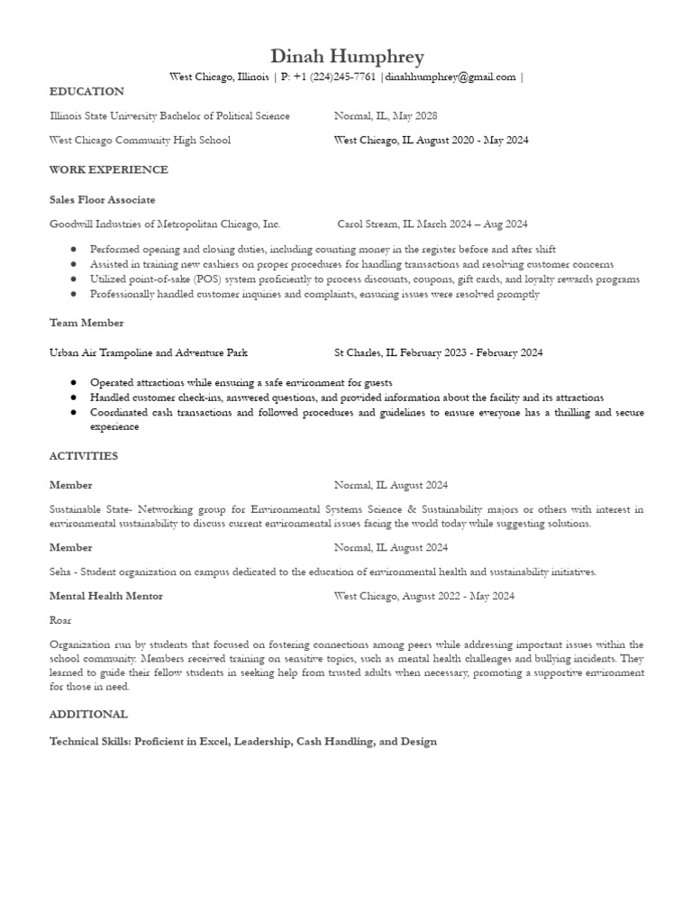 Copy of Dinah Humphrey Resume .Docx | PDF