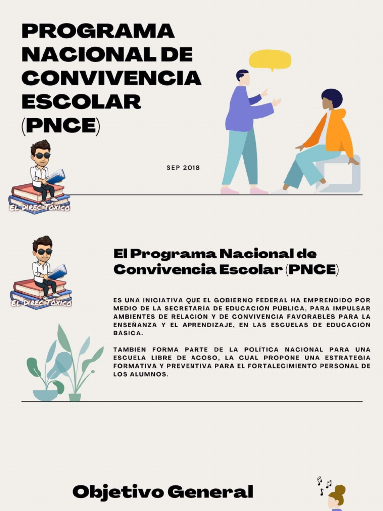 Plan Nacional de Convivencia Escolar (PNCE) Acuerdo 01-02-19 | PDF