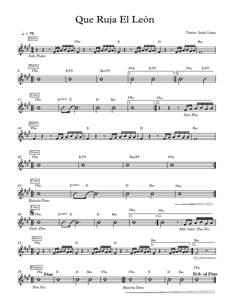 Chart Que Ruja El Leon | PDF